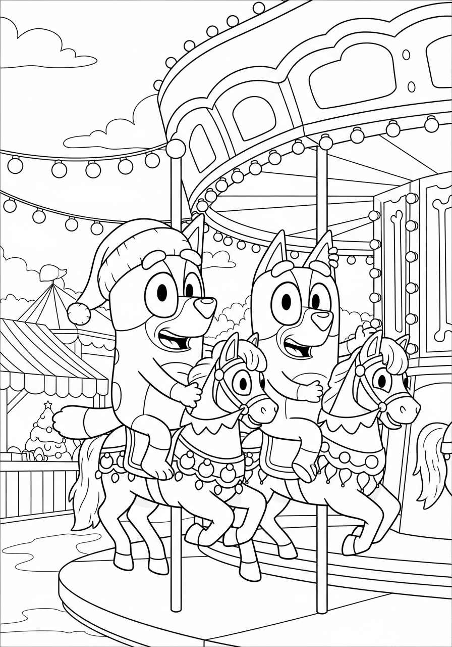 Bluey Christmas Coloring Pages - (40+ Free Printable PDF)