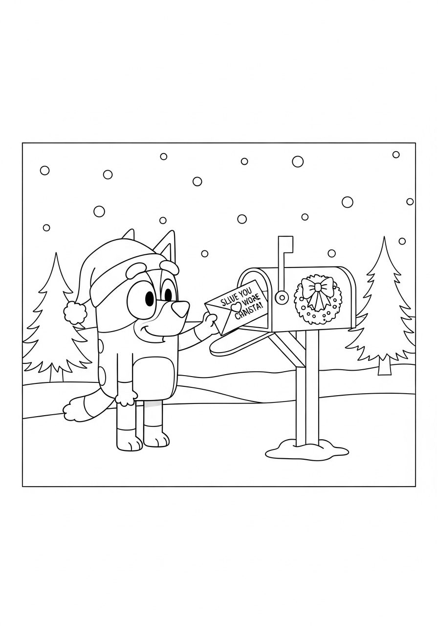 Bluey Christmas Coloring Pages - (40+ Free Printable PDF)