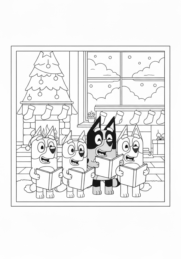 Bluey Christmas Coloring Pages - (40+ Free Printable PDF)