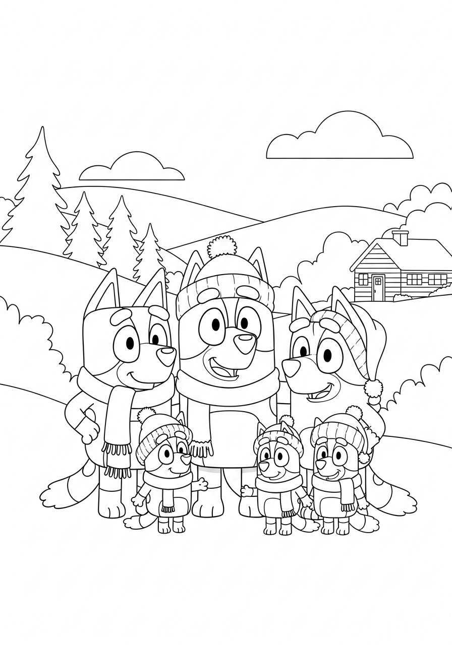 Bluey Christmas Coloring Pages - (40+ Free Printable PDF)