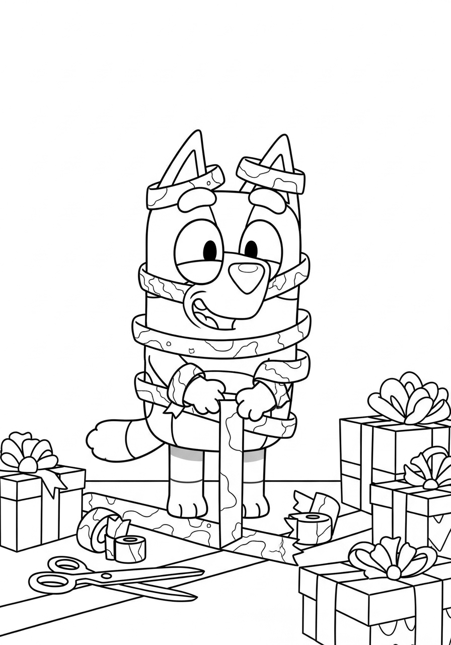 Bluey Christmas Coloring Pages - (40+ Free Printable PDF)