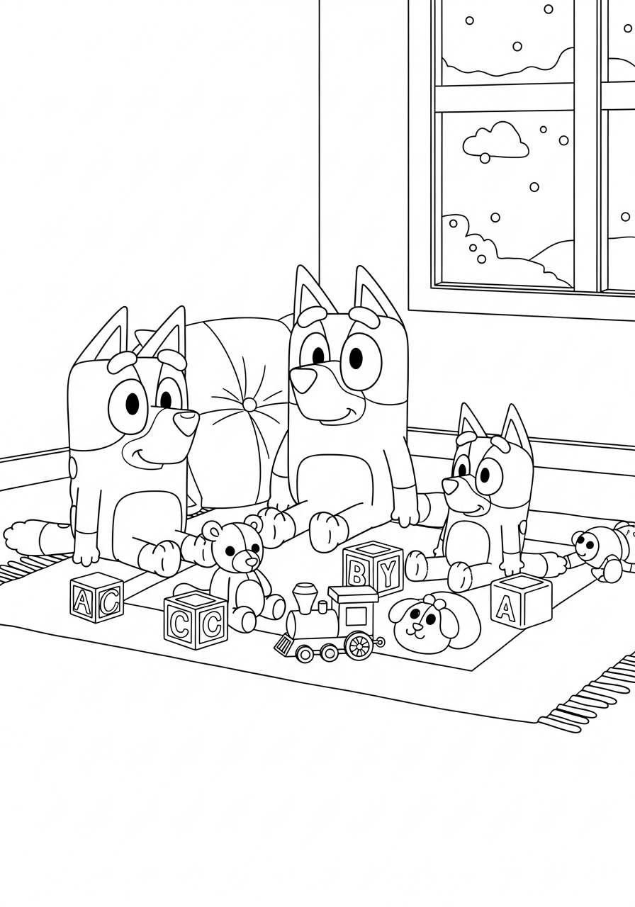 Bluey Christmas Coloring Pages - (40+ Free Printable PDF)