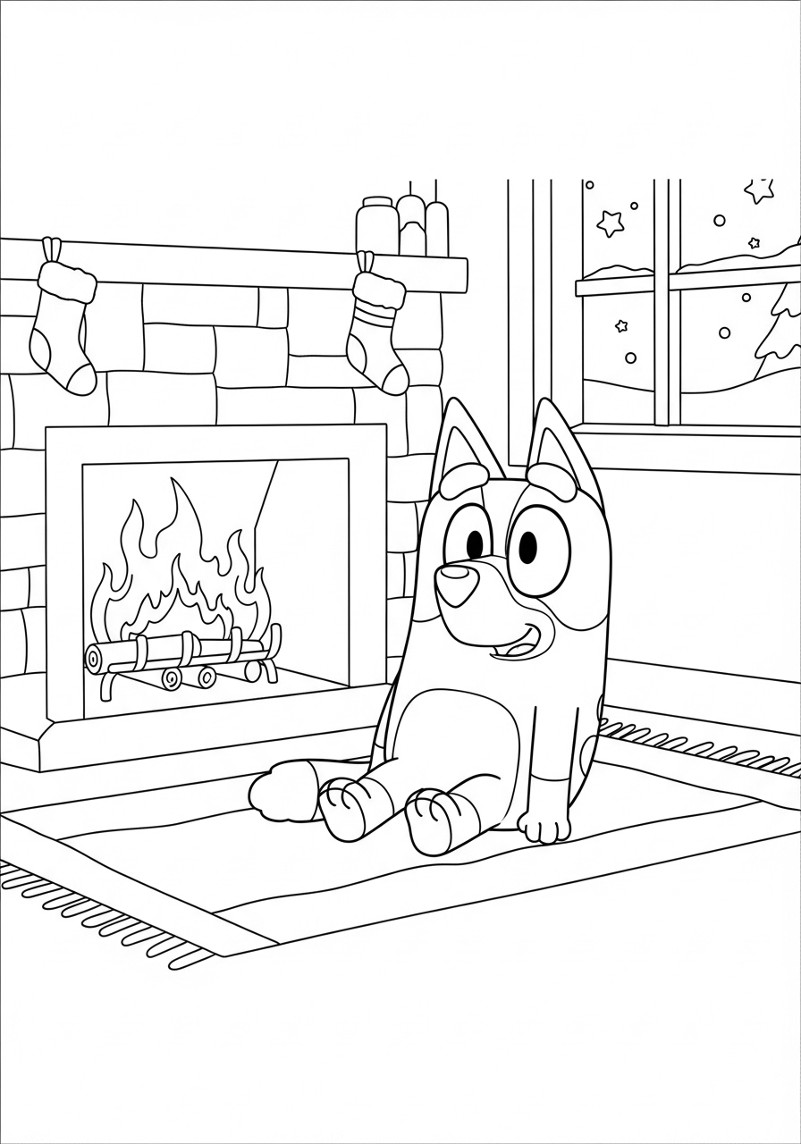Bluey Christmas Coloring Pages - (40+ Free Printable PDF)