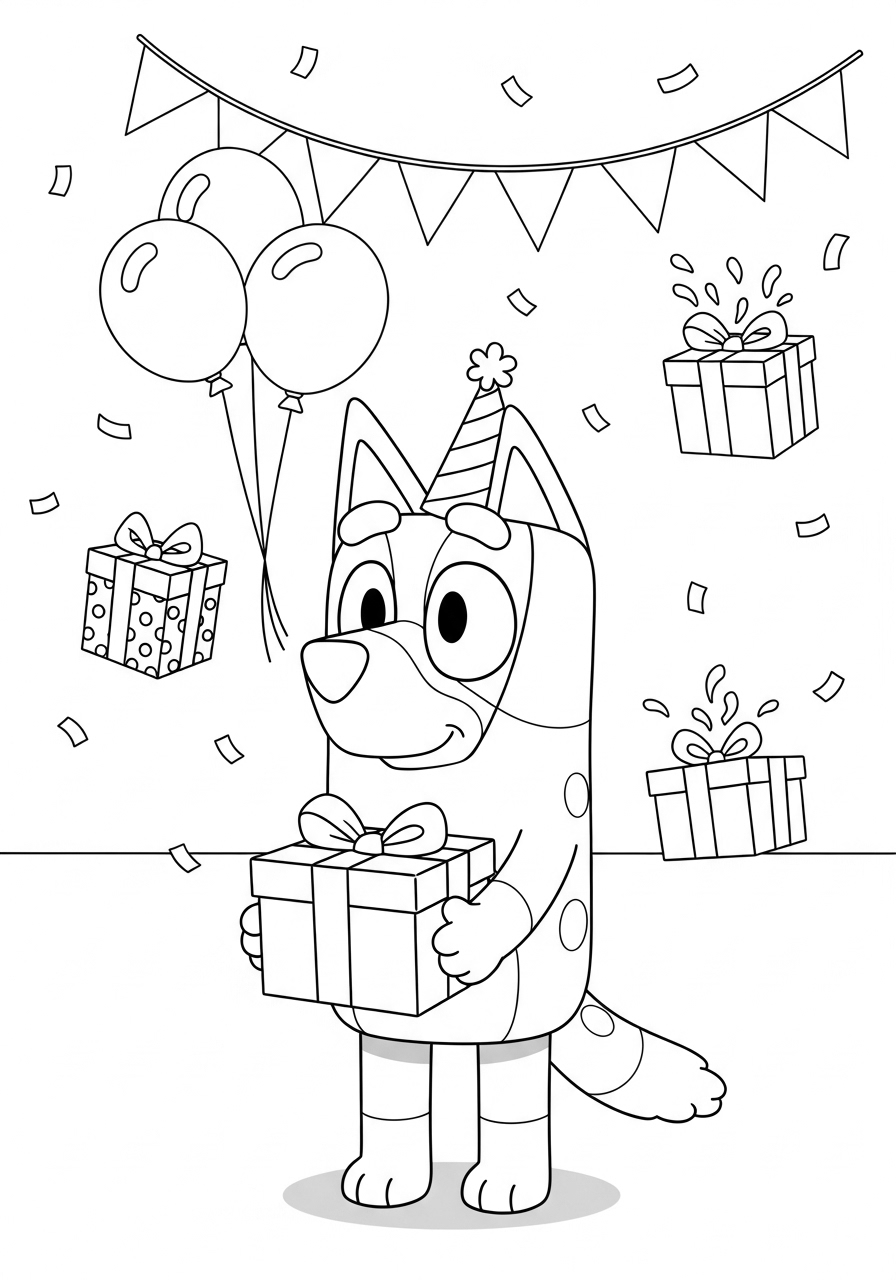 20+ Bluey Birthday Coloring Pages - (Free PDF Printables)