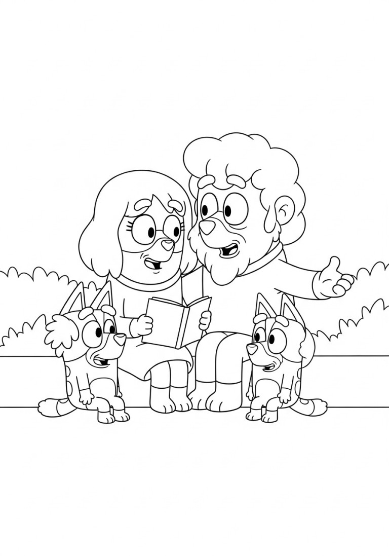 Bluey Grannies Coloring Pages - (20+ PDF Printables) - 2025