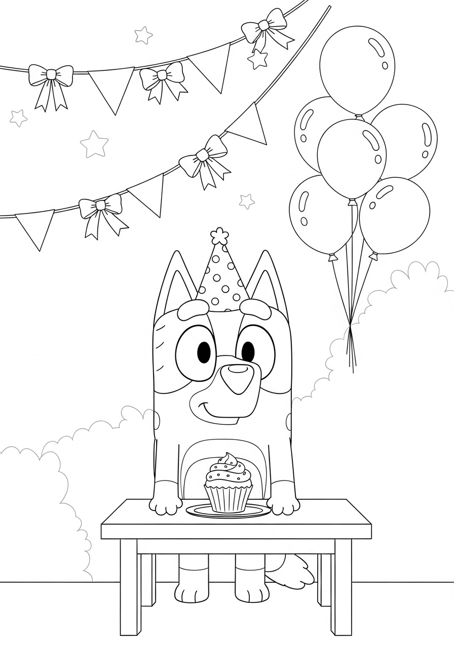 20+ Bluey Birthday Coloring Pages - (Free PDF Printables)
