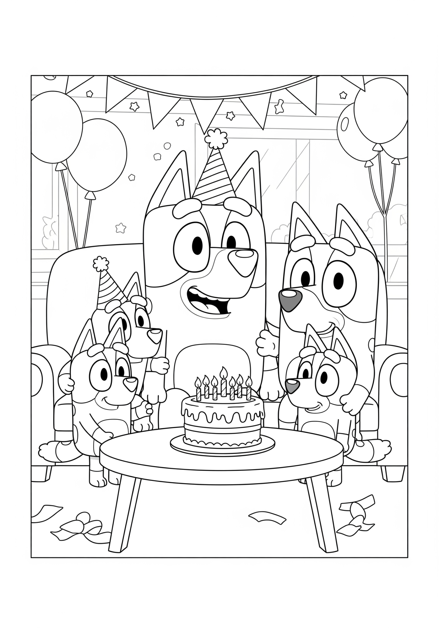 20+ Bluey Birthday Coloring Pages - (Free PDF Printables)