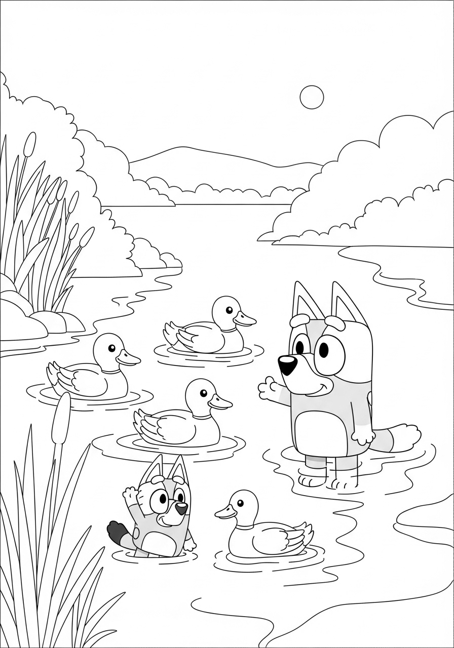 Bluey Summer Coloring Pages - (20+ Free Printables)