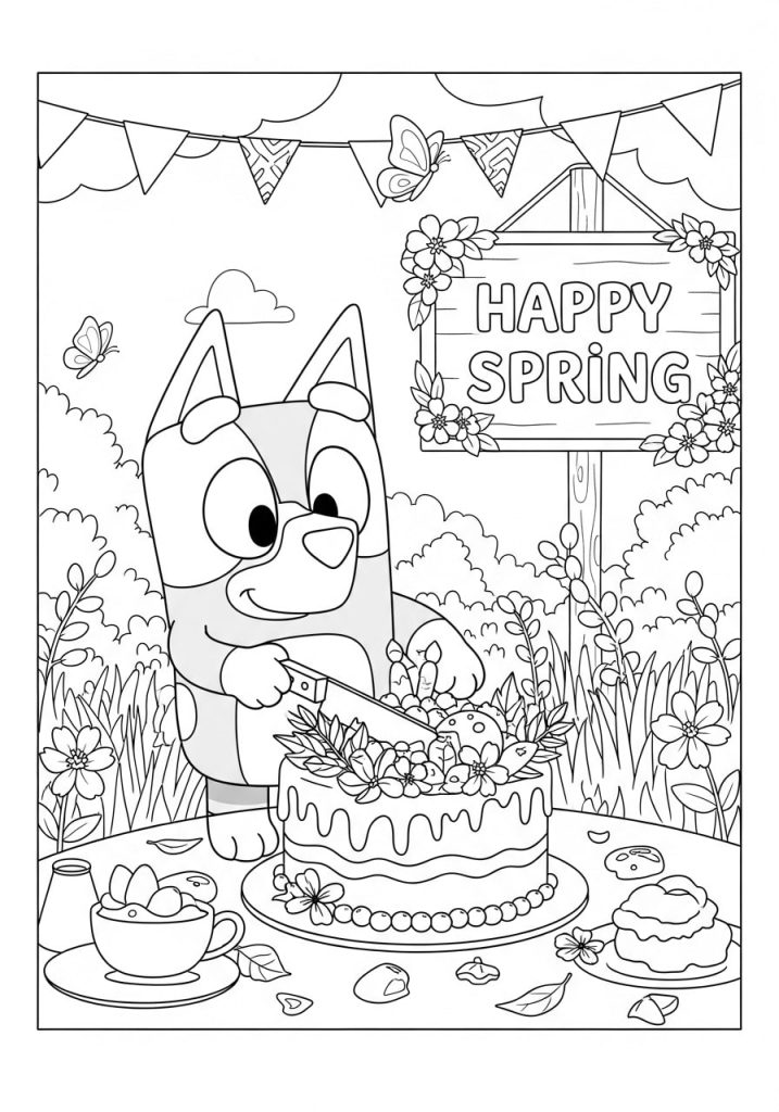 Bluey Spring Coloring Pages - [20+ Free Printable PDF]
