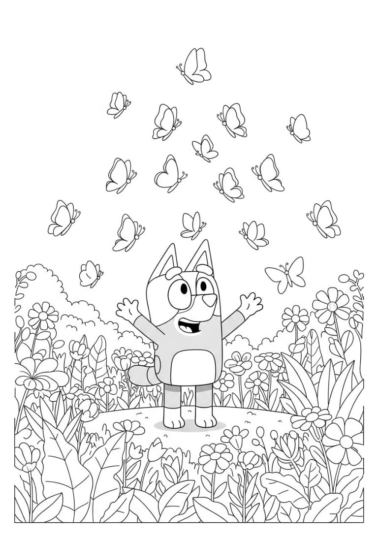 Bluey Spring Coloring Pages - [20+ Free Printable PDF]