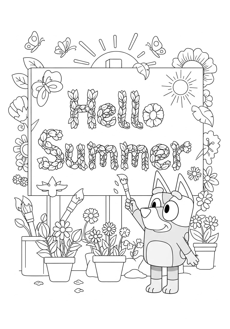 Bluey Spring Coloring Pages - [20+ Free Printable PDF]