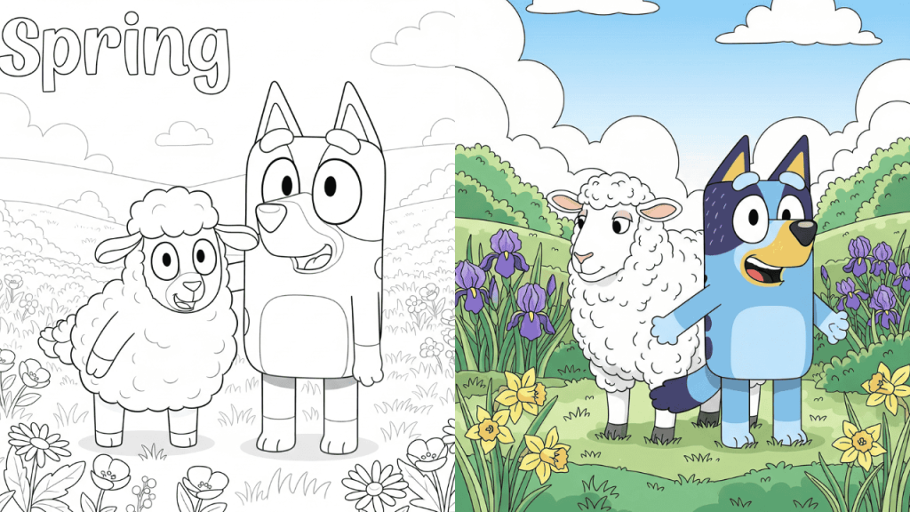 Bluey Spring Coloring Pages - [20+ Free Printable PDF]