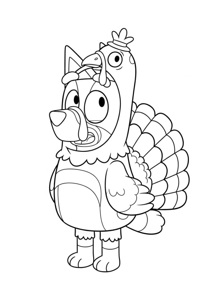 20+ Bluey Thanksgiving Coloring Pages - (Free Printables)